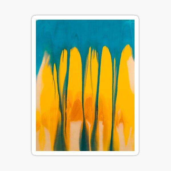 "Blue and Yellow color splash." Sticker for Sale by Kanchan1987 | Redbubble
