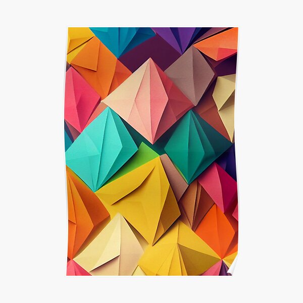 "Colorful origami paper texture abstract" Poster for Sale by Darmon ...