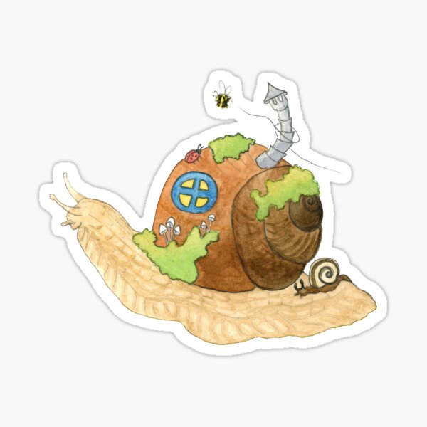 "Snail" Sticker for Sale by vmillustration | Redbubble