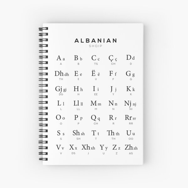"Albanian Alphabet Chart, Albania Language Chart, White" Spiral ...