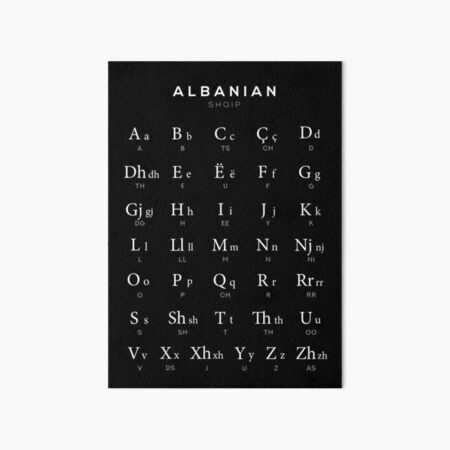 "Albanian Alphabet Chart, Albania Language Chart, Black" Art Board ...