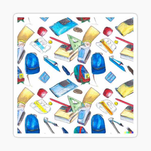"school things pattern #2 " Sticker for Sale by chyornayakoshka | Redbubble