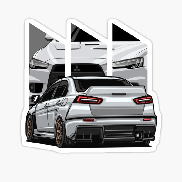 "Evo X widebody" Sticker for Sale by Night-runners | Redbubble