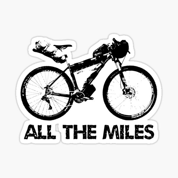 "Bikepacking All The Miles" Sticker for Sale by esskay | Redbubble