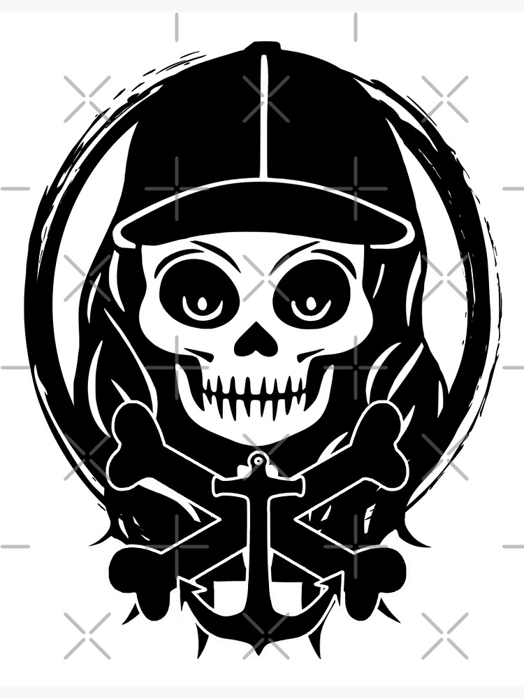 "Deckhand Female Skull and Anchor Black Logo" Sticker for Sale by Nuletto | Redbubble