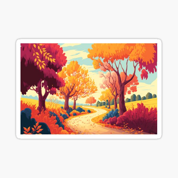 "Fall Foliage Path" Sticker for Sale by fAIctory | Redbubble