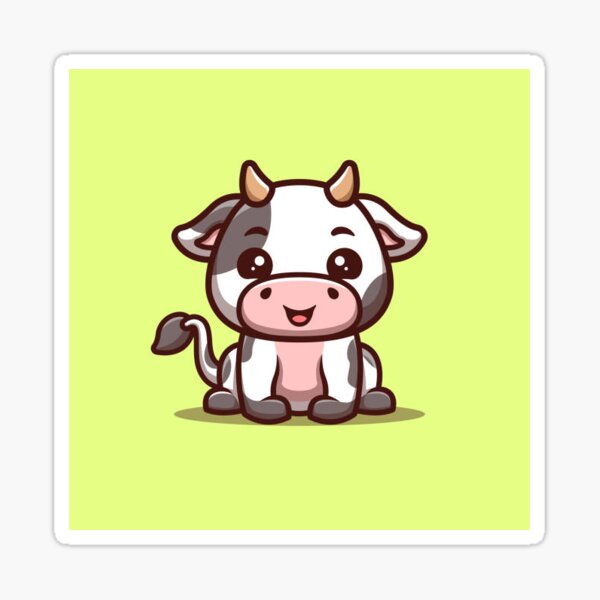 "Cute Cartoon Cow" Sticker for Sale by cjcp27 | Redbubble