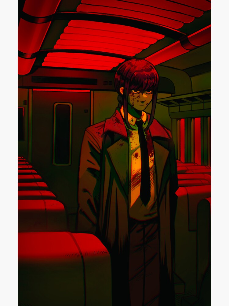 "Chainsawman Makima train scene" Sticker for Sale by katsutaaki | Redbubble