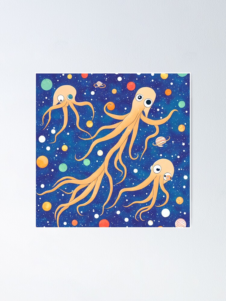 "Alien Squid" Poster for Sale by Planetporridge | Redbubble