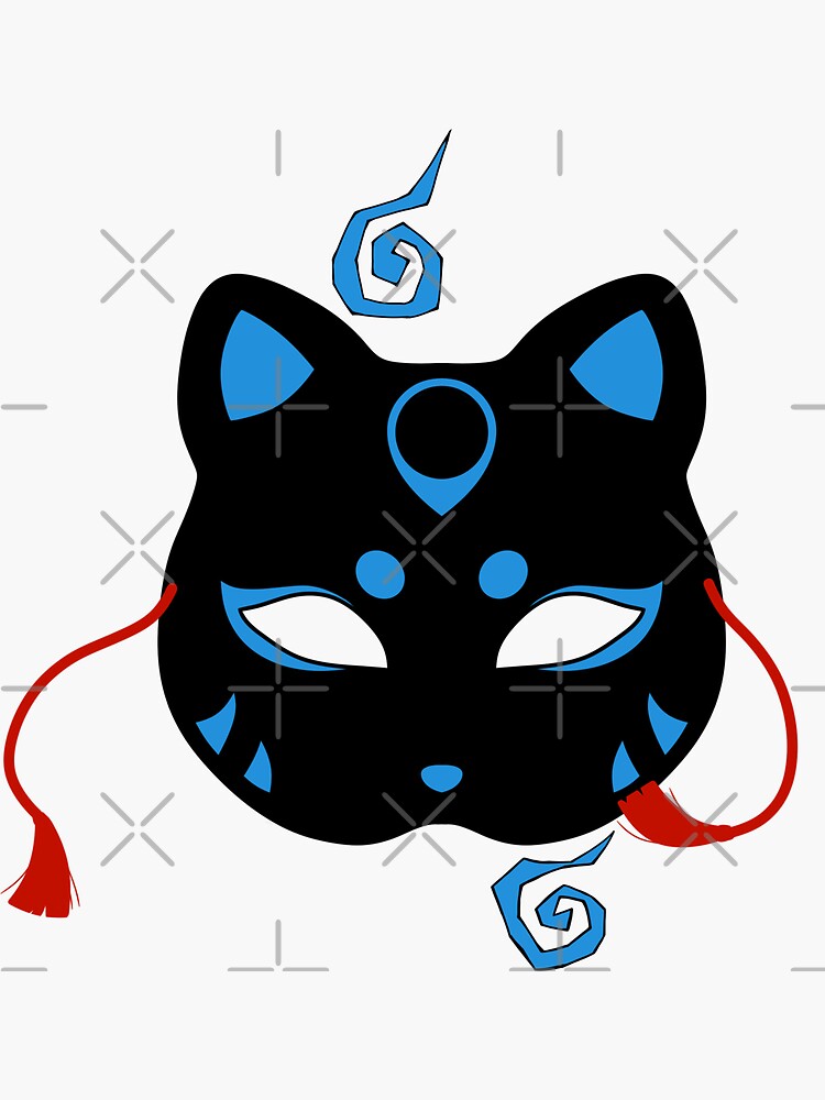 "nekomata mask black" Sticker for Sale by Orroppa | Redbubble