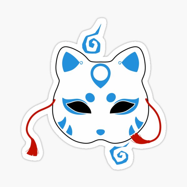 "nekomata mask white" Sticker for Sale by Orroppa | Redbubble