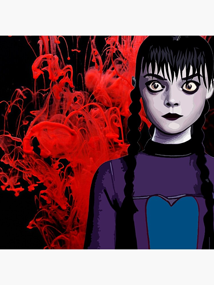 "Cool Illustration Of Wednesday Addams on a Red Liquid Smoke from the ...