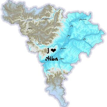 "Alba County Map, România 2" Sticker for Sale by maptheclouds | Redbubble