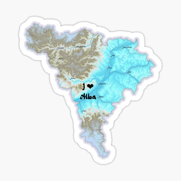 "Alba County Map, România 2" Sticker for Sale by maptheclouds | Redbubble