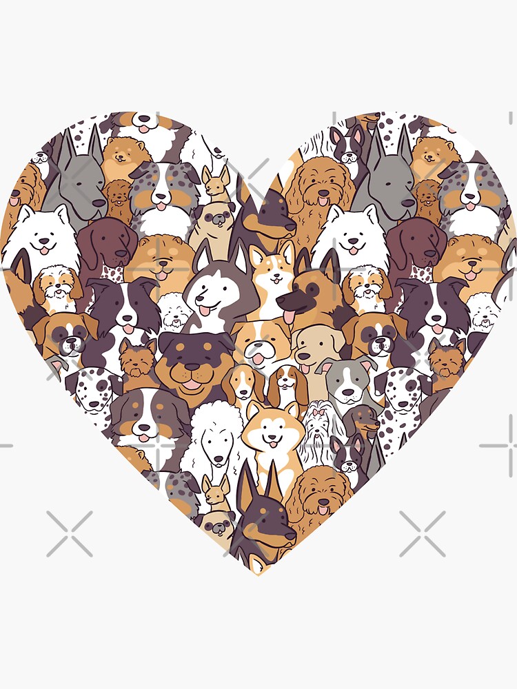 "So many dogs - 31 Dogs breeds illustration pattern " Sticker for Sale ...