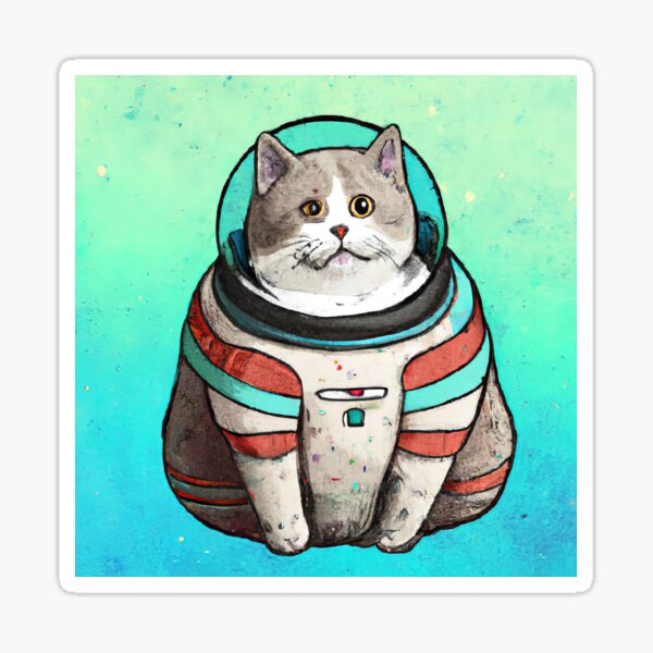"Sad Cat Astronaut" Sticker for Sale by MovieSetStories | Redbubble