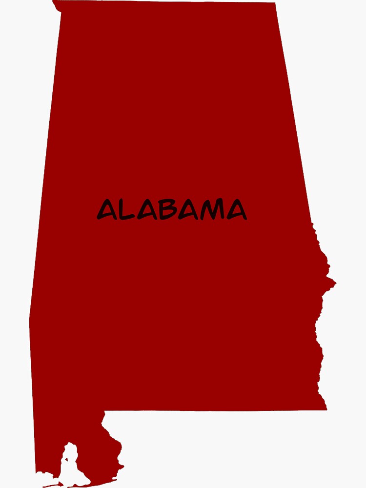 "Alabama state outline" Sticker for Sale by RussellConnelly | Redbubble