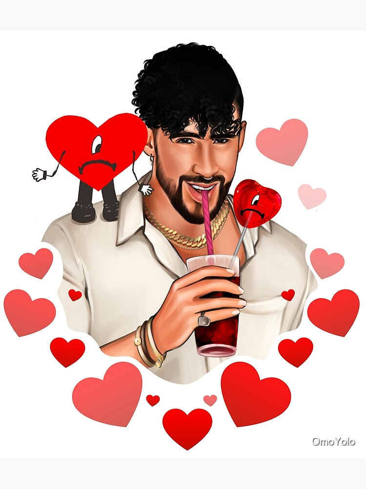 "Bad Bunny Valentines Day" Poster for Sale by OmoYolo | Redbubble