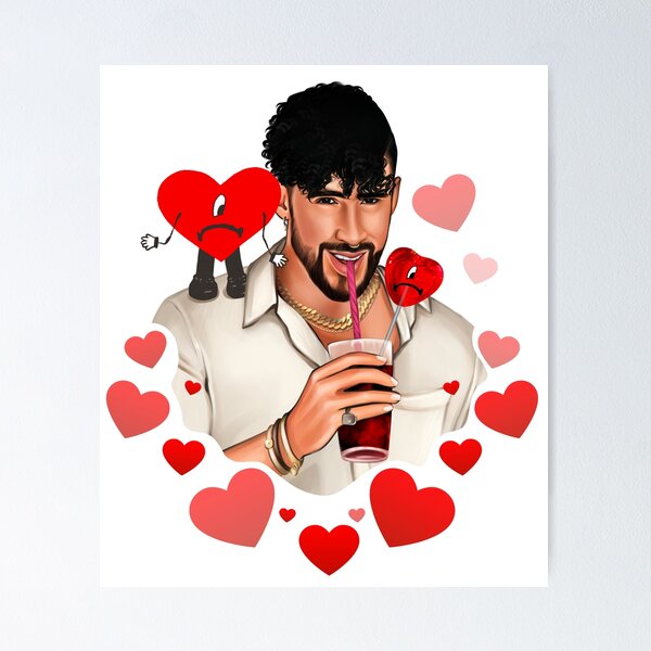 "Bad Bunny Valentines Day" Poster for Sale by OmoYolo | Redbubble