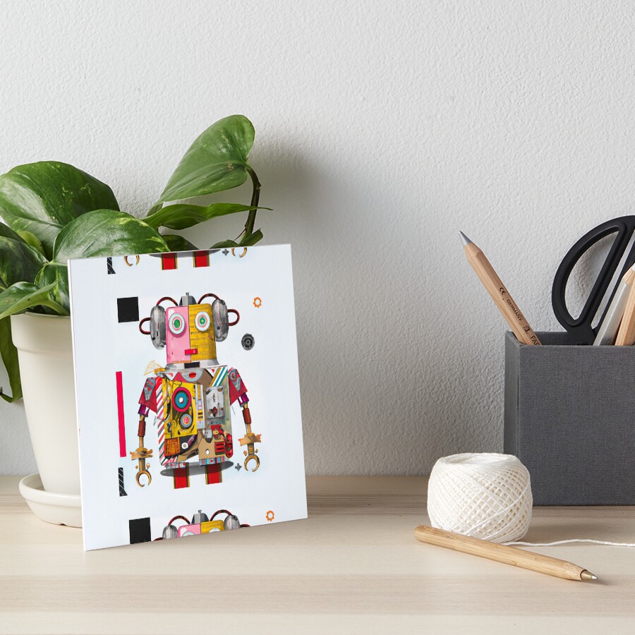 "AI-generated collage robot of different textures, with claw hands and ...