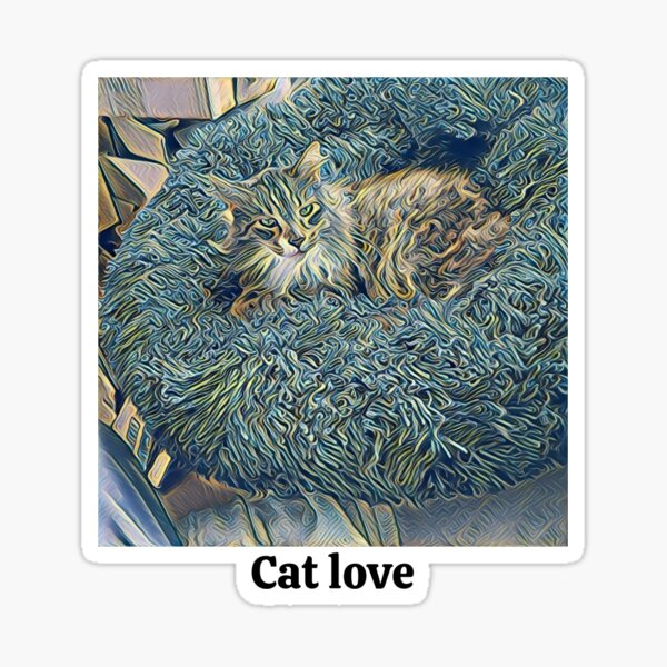 "Cat love" Sticker for Sale by Oddeddiesshop | Redbubble
