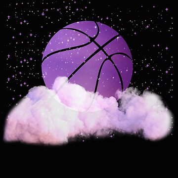 "Basketball Art Cute Basketball Cloud With Night For Basketball Players ...