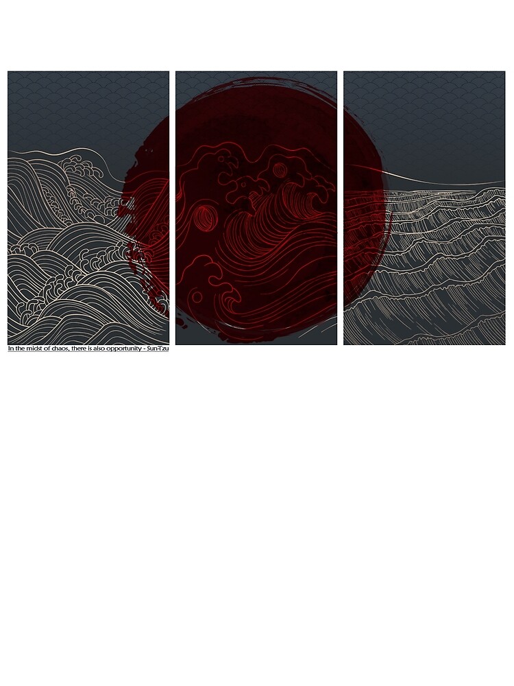 "Sun Tzu - The art of War Japanese waves and rising sun design " Poster ...