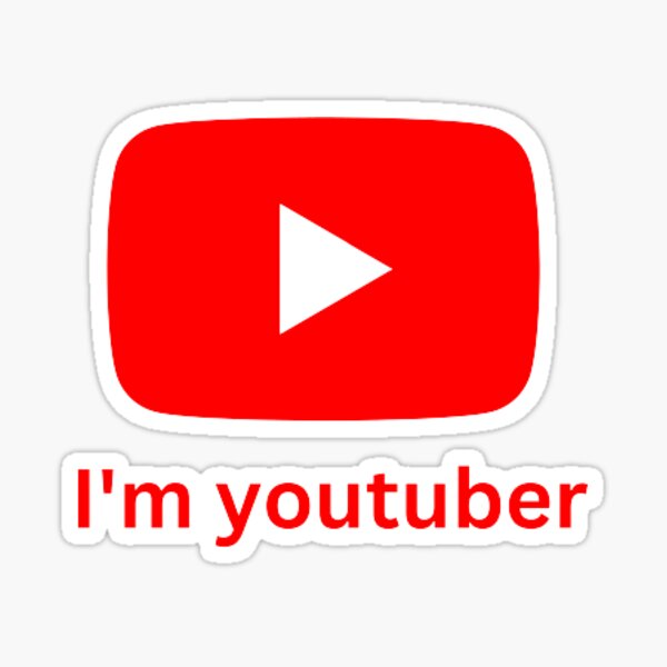 "i'm youtuber" Sticker for Sale by myprintables | Redbubble
