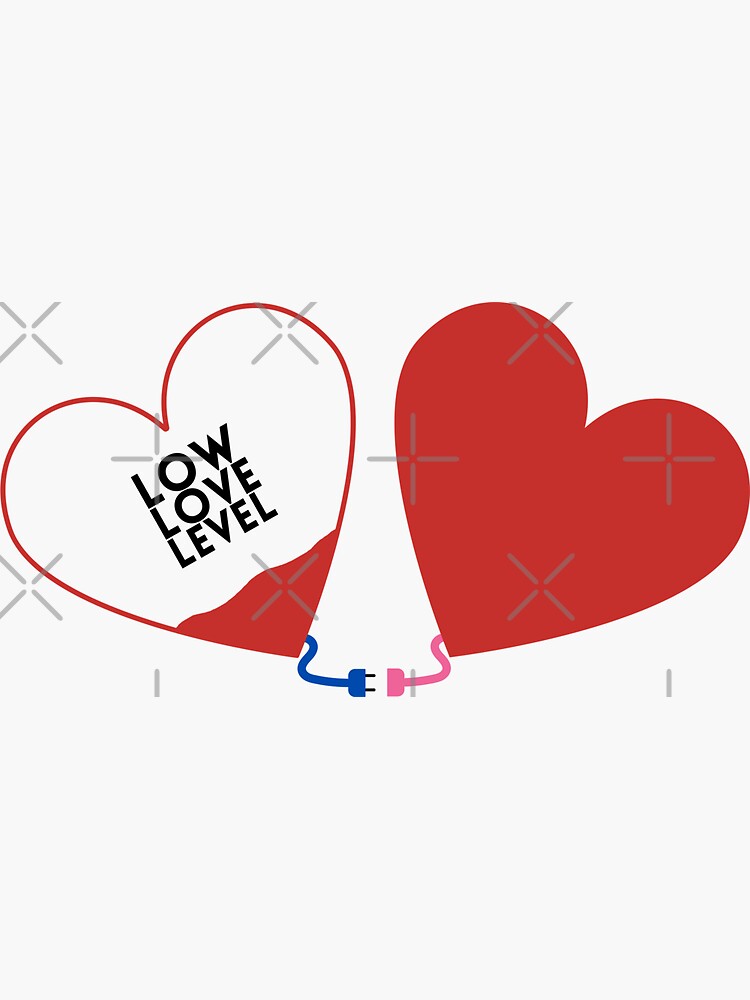 "Low Love Level" Sticker for Sale by ZaxCraft | Redbubble
