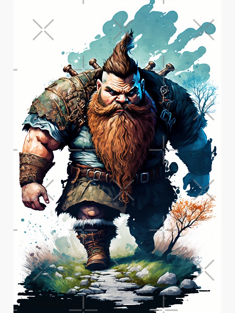 "Buff Dwarf On Patrol Watercolor" Sticker for Sale by letsgetinspired ...
