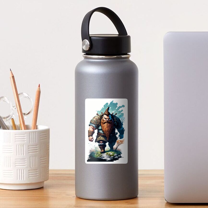 "Buff Dwarf On Patrol Watercolor" Sticker for Sale by letsgetinspired ...