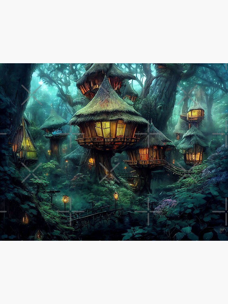 "Fantasy Cozy Treehouse" Sticker for Sale by rudekitten | Redbubble