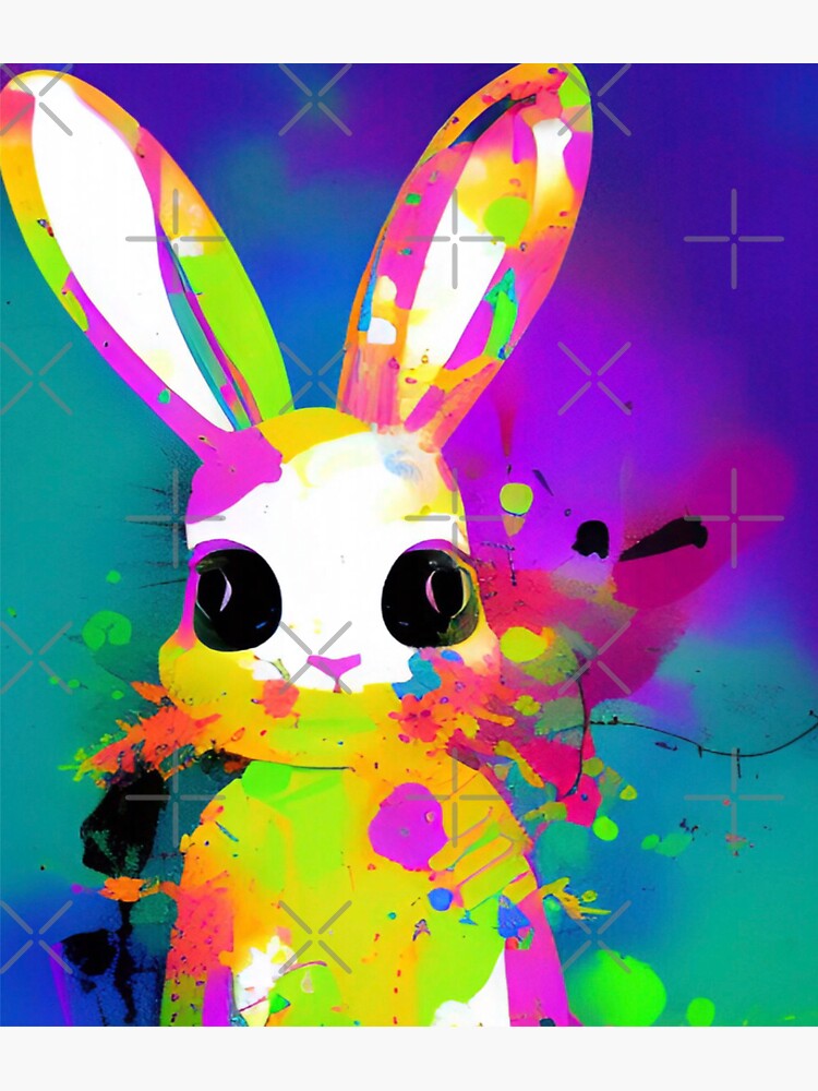 "Psychedelic bunny" Sticker for Sale by DrawWithCarrots | Redbubble