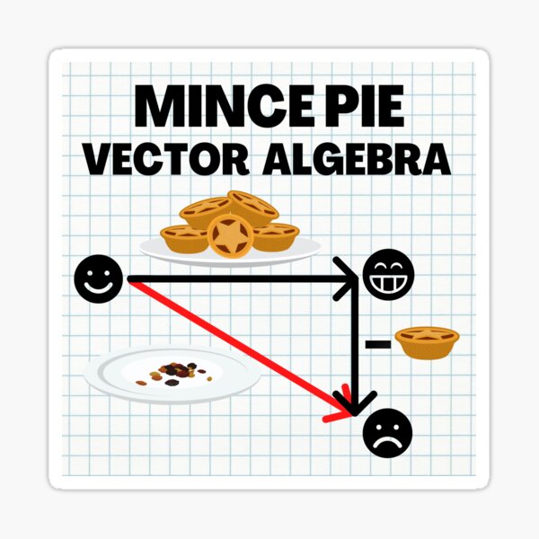 "Mince Pies: Mince Pie Vector Algebra Made Simple" Sticker for Sale by ...