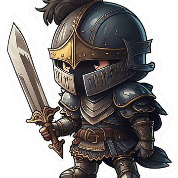 "Dark Chibi Knight" Sticker by MarcGugDesigns | Redbubble