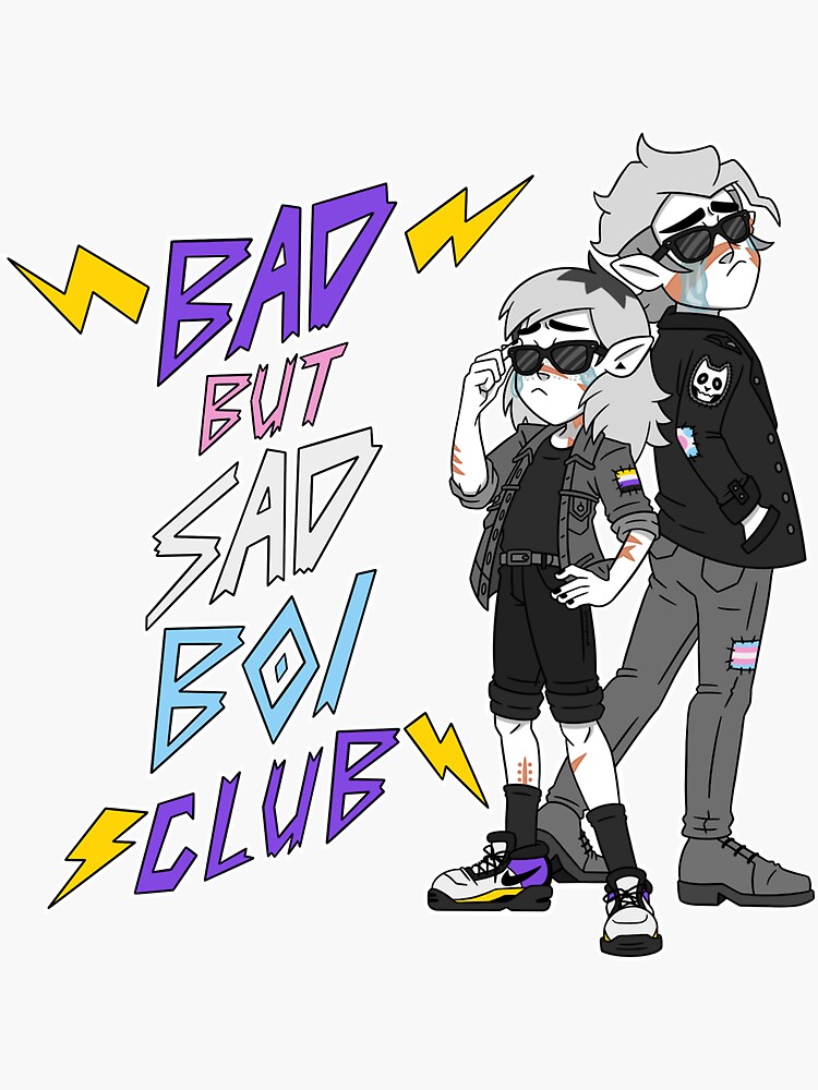 "Bad But Sad Boi Club" Sticker for Sale by garseeyart | Redbubble
