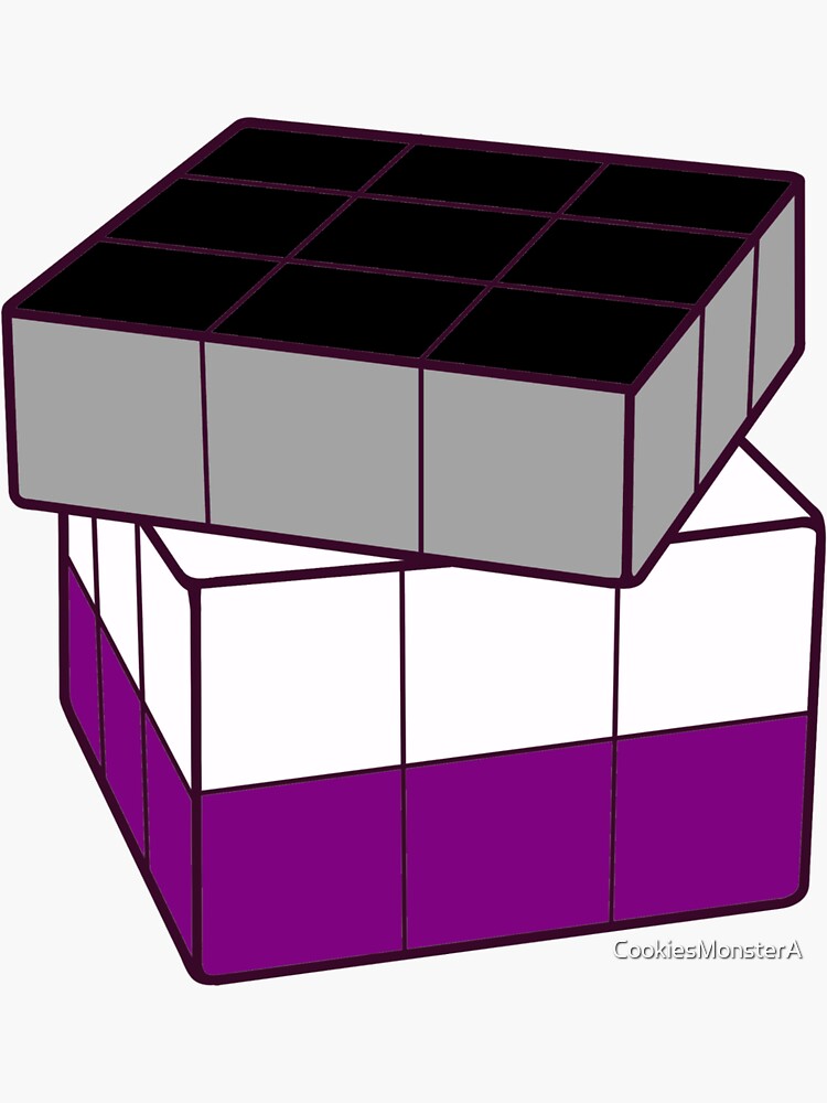 "Asexual Rubik’s cube flag " Sticker for Sale by CookiesMonsterA | Redbubble