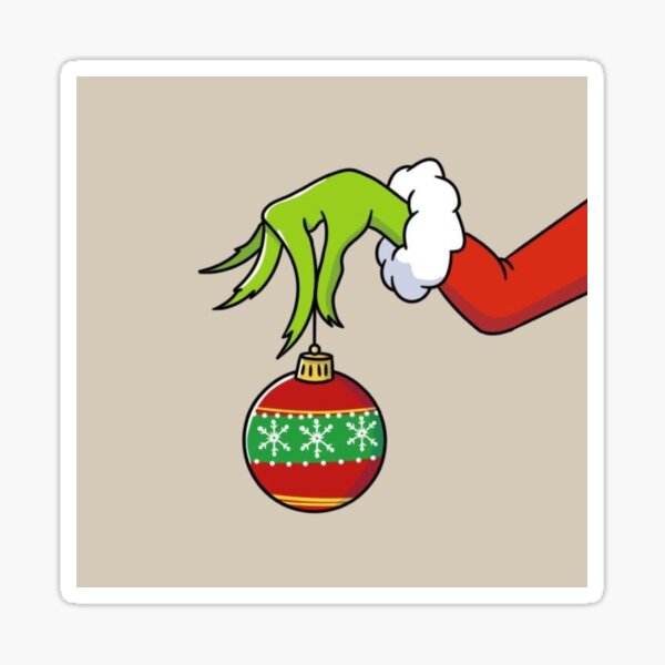 "Grinch's hand " Sticker for Sale by Issaneee | Redbubble