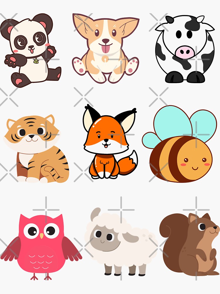 "cute animal sticker pack" Sticker for Sale by Siiimbsndl | Redbubble