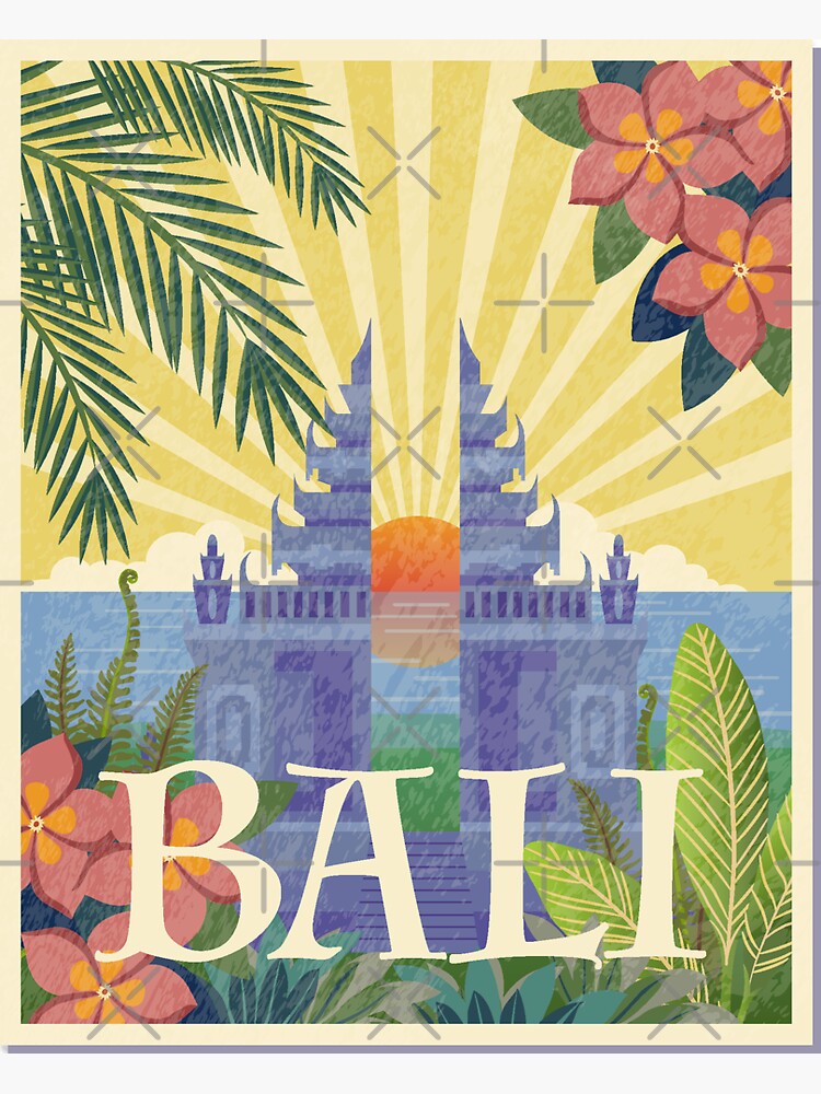 "Vintage Bali" Sticker for Sale by Pamelandia | Redbubble