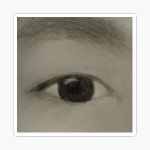 "Memory - Eye - Original Charcoal Drawing by Veda" Sticker for Sale by ...