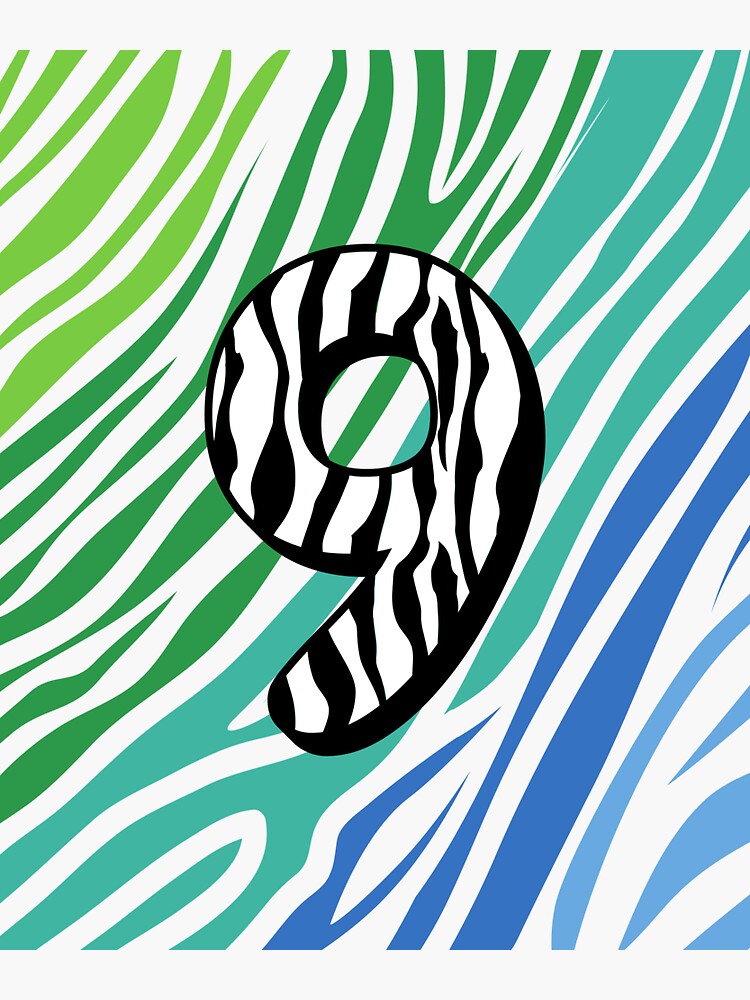 "Zebra Pattern Number 9" Sticker for Sale by walmazone | Redbubble