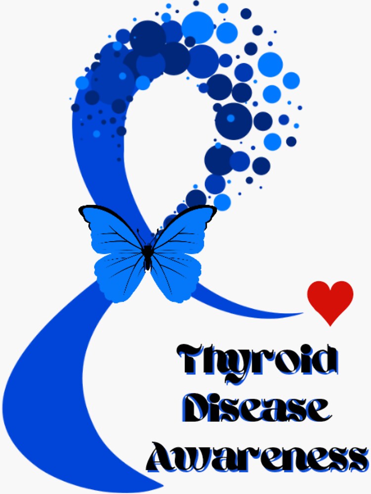 "Thyroid Disease Awareness" Sticker for Sale by AngelwhiteLite | Redbubble