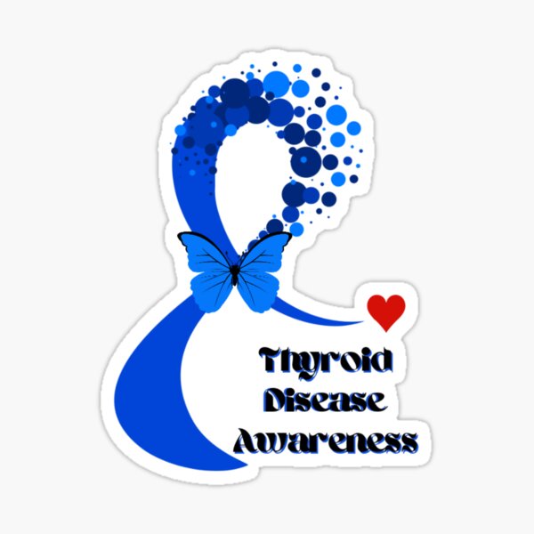 "Thyroid Disease Awareness" Sticker for Sale by AngelwhiteLite | Redbubble