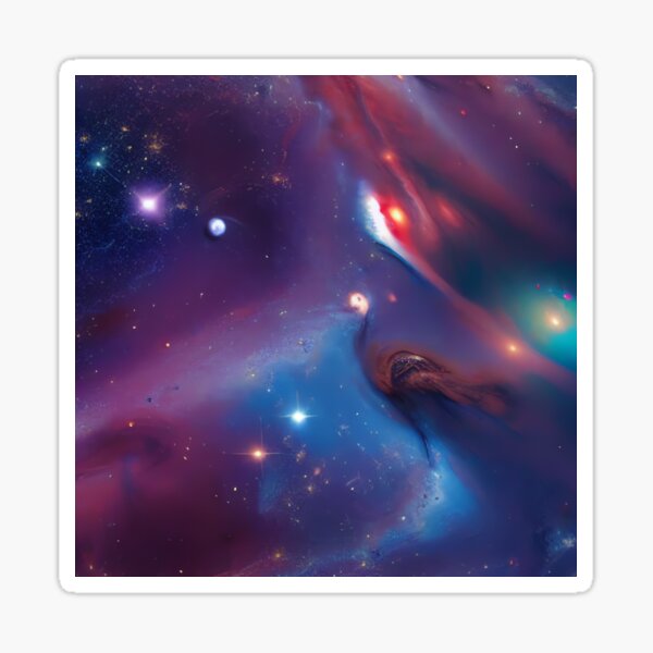 "Galaxies Planets Universe Cosmos" Sticker for Sale by AIGeneratedArts ...