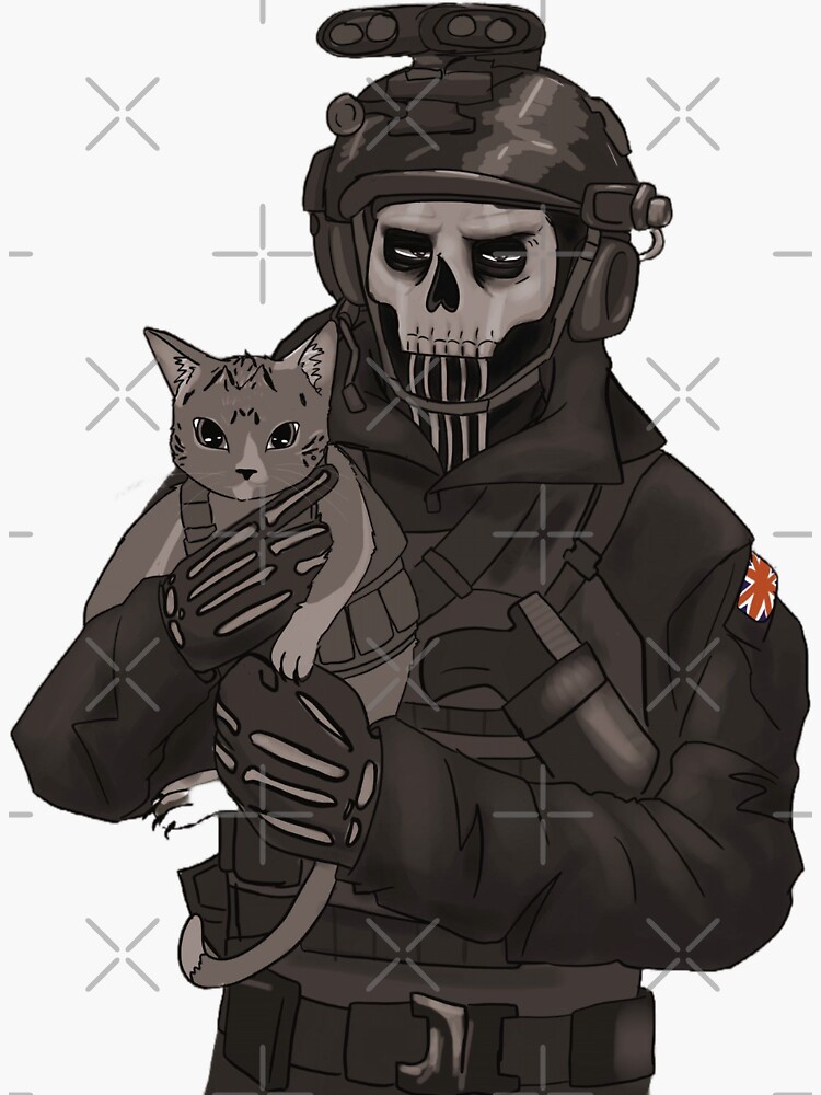 "Simon Ghost Riley cat kitty" Sticker for Sale by TheDudeFrame | Redbubble