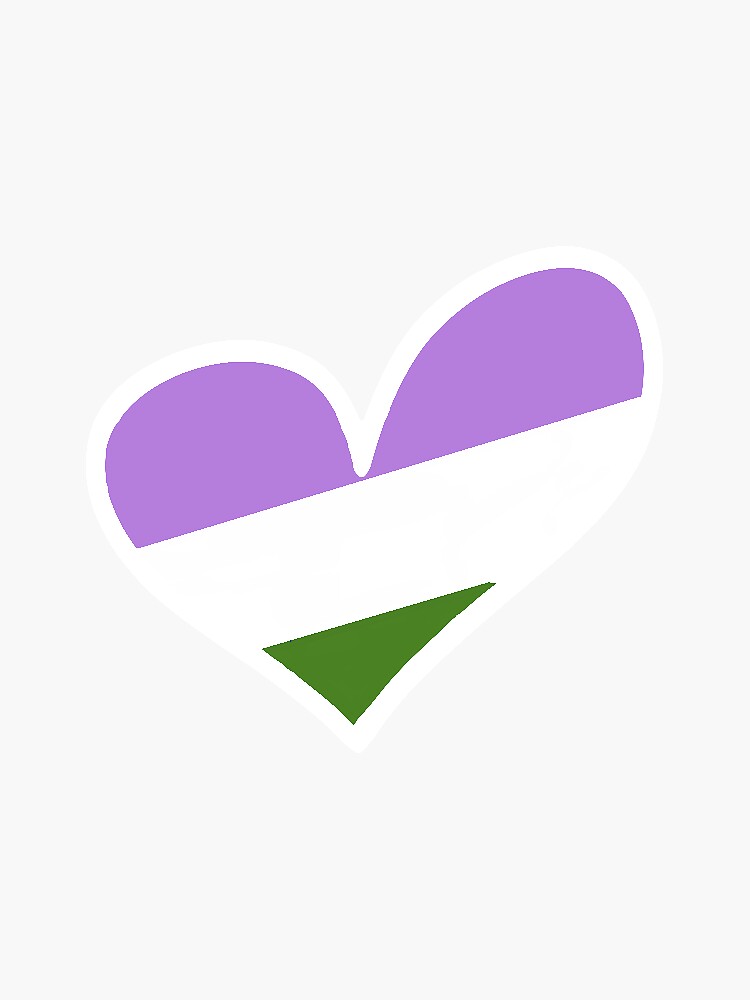 "Genderqueer Pride Heart" Sticker for Sale by rowena-ravens | Redbubble