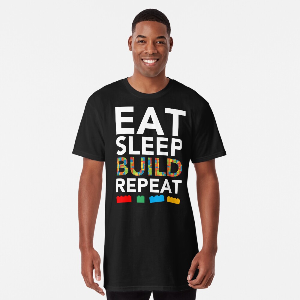 " Eat Sleep Build Repeat Building Blocks Bricks Master Builder" Poster ...