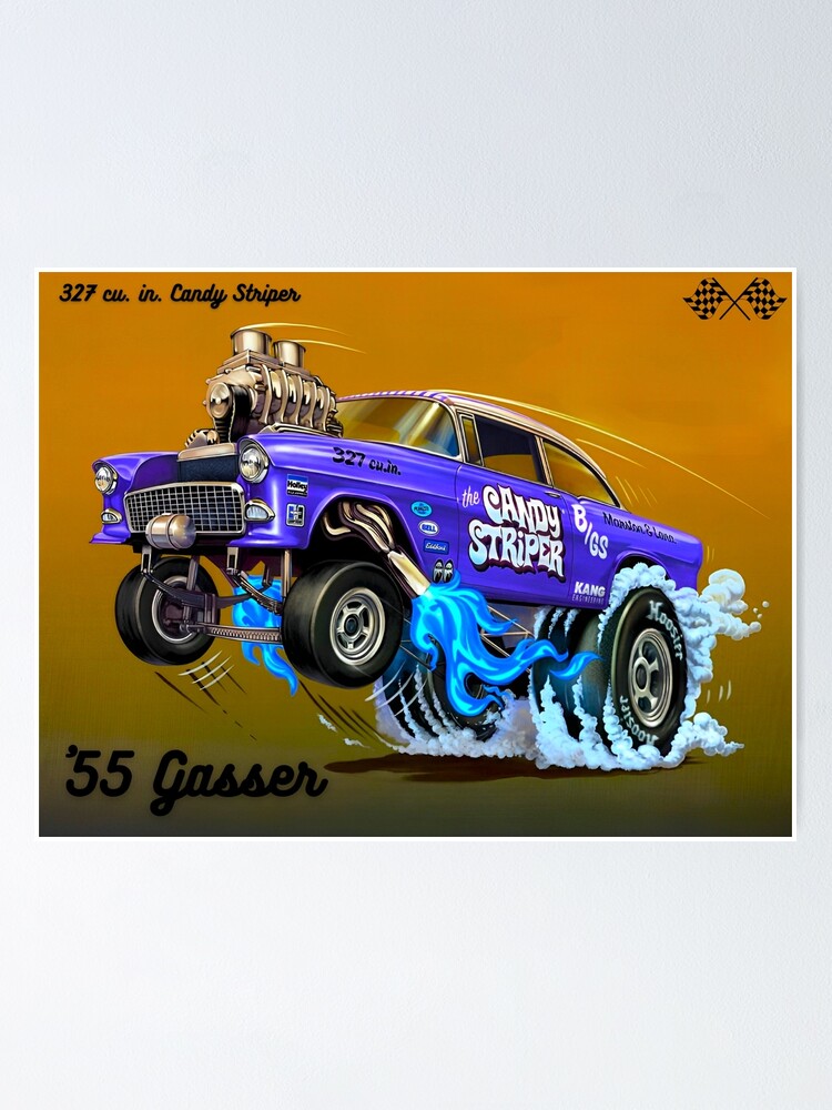 "Royal blue with blue flames 55 Gasser Candy Striper street rod Hot ...