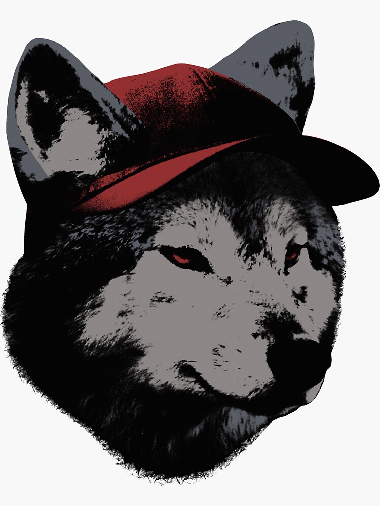 "Wolf Wearing Trucker Hat" Sticker for Sale by WhitetailGfx | Redbubble